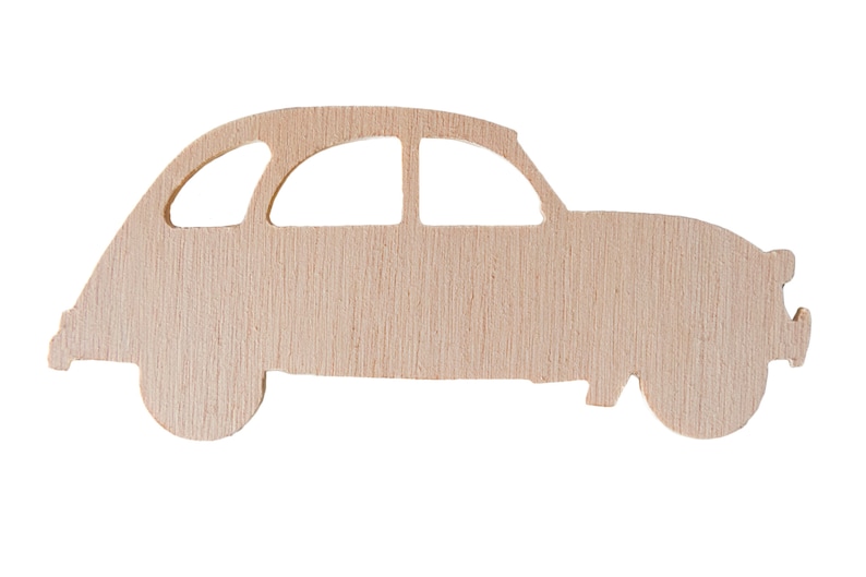 Wooden Car Shape Craft Supply Shape to Glue or Paint Wall Decoration ...