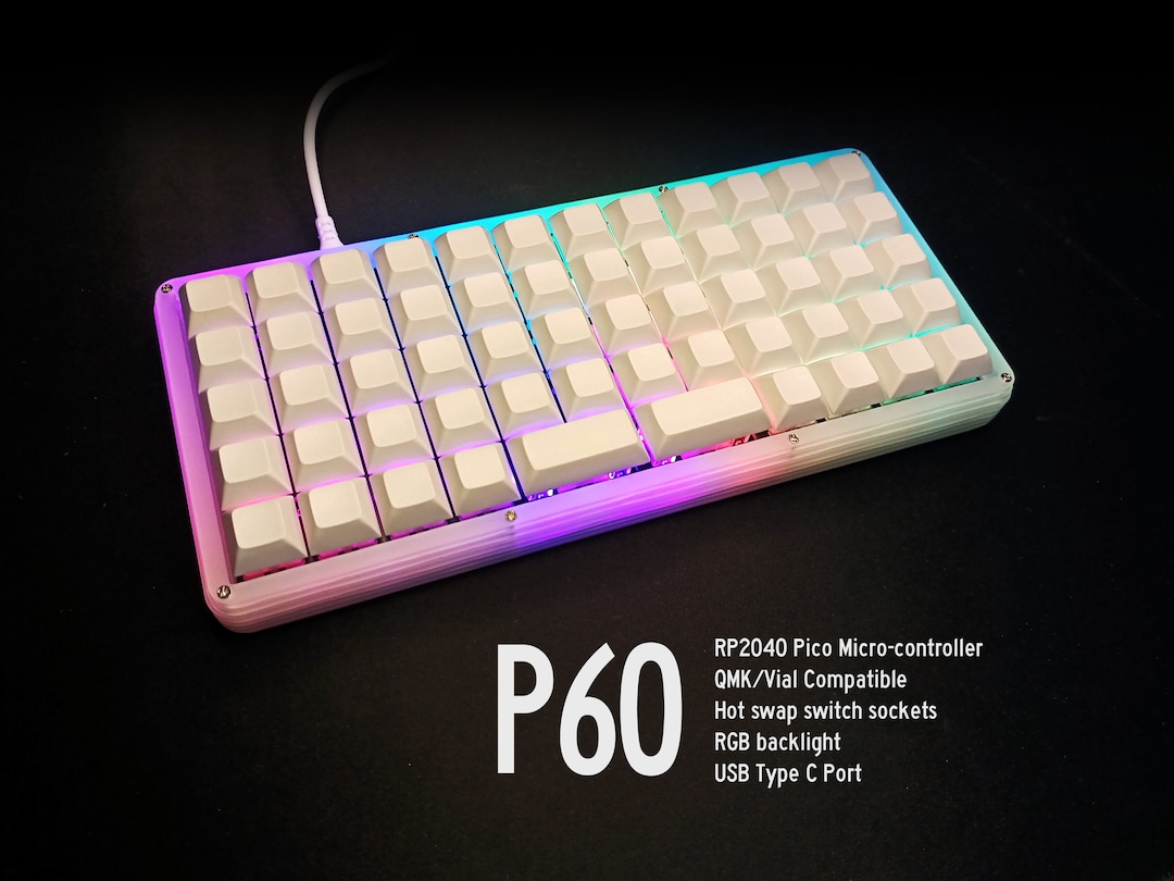 Pabile 60-key P60 5x12 Grid RP2040 Ortho Linear Ready to Use Mechanical ...