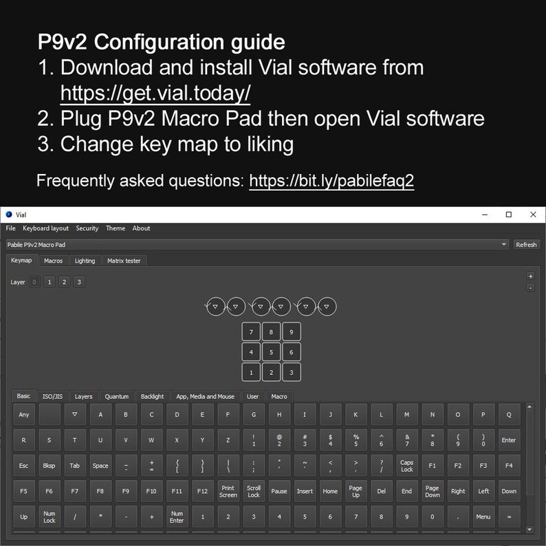 Pabile 9-key P9v2 Programmable Macropad Qmk/vial Type-c Hot - Etsy