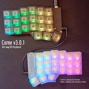 Pabile Corne V3 Hotswap MX Split Ergonomic Mechanical Keyboard Ready to ...