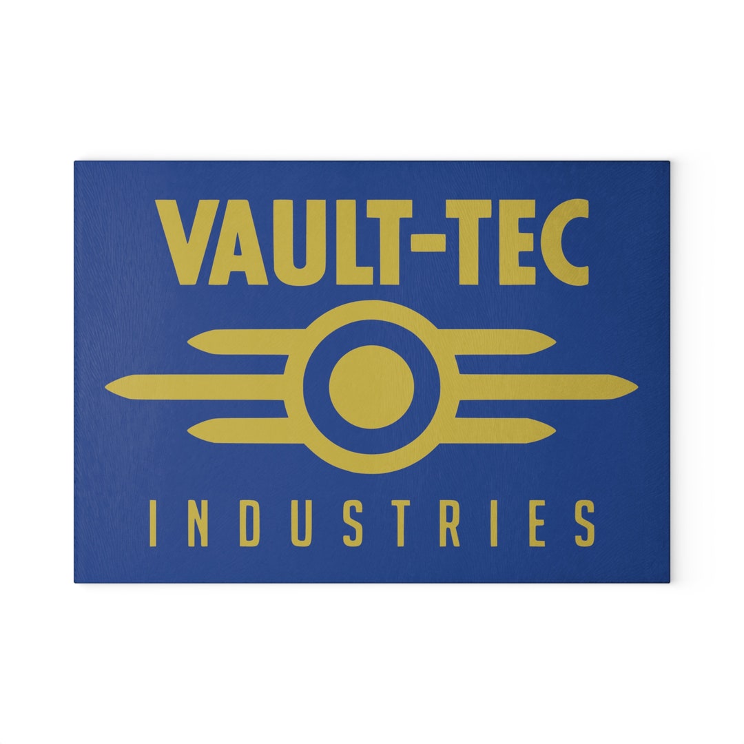 Fallout Inspired Dark Blue vault Tec Glass Cutting Board - Etsy