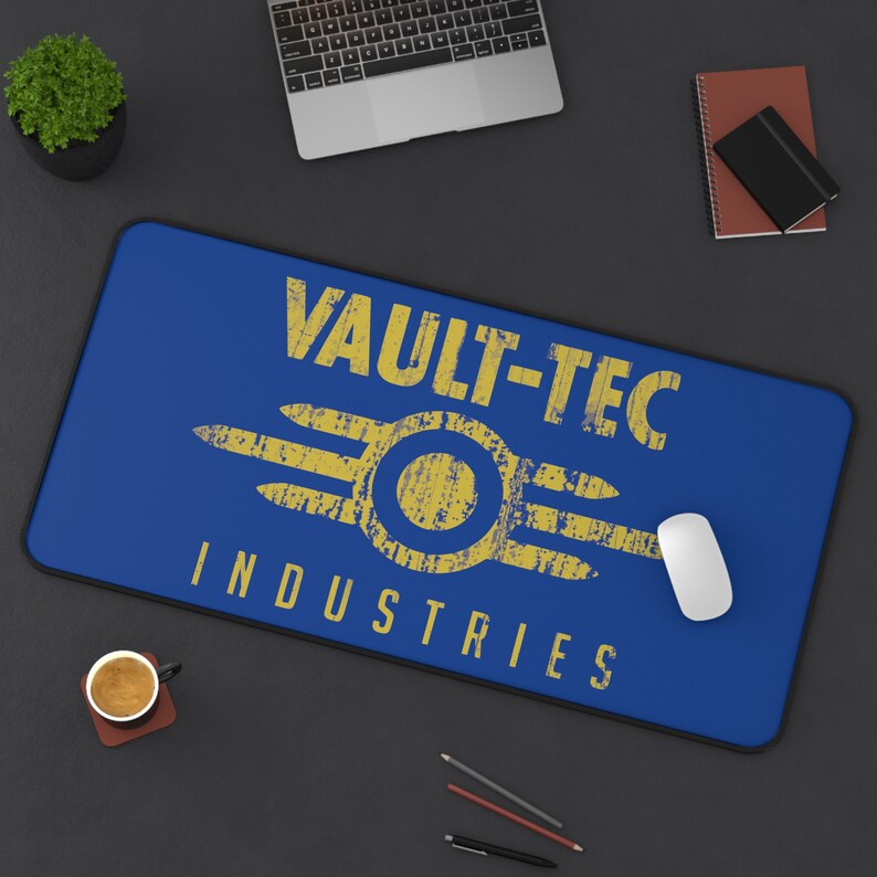 Fallout Inspired Blue Vault-tec Desk Mat - Etsy