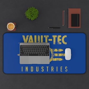 Fallout Inspired Blue Vault-tec Desk Mat - Etsy