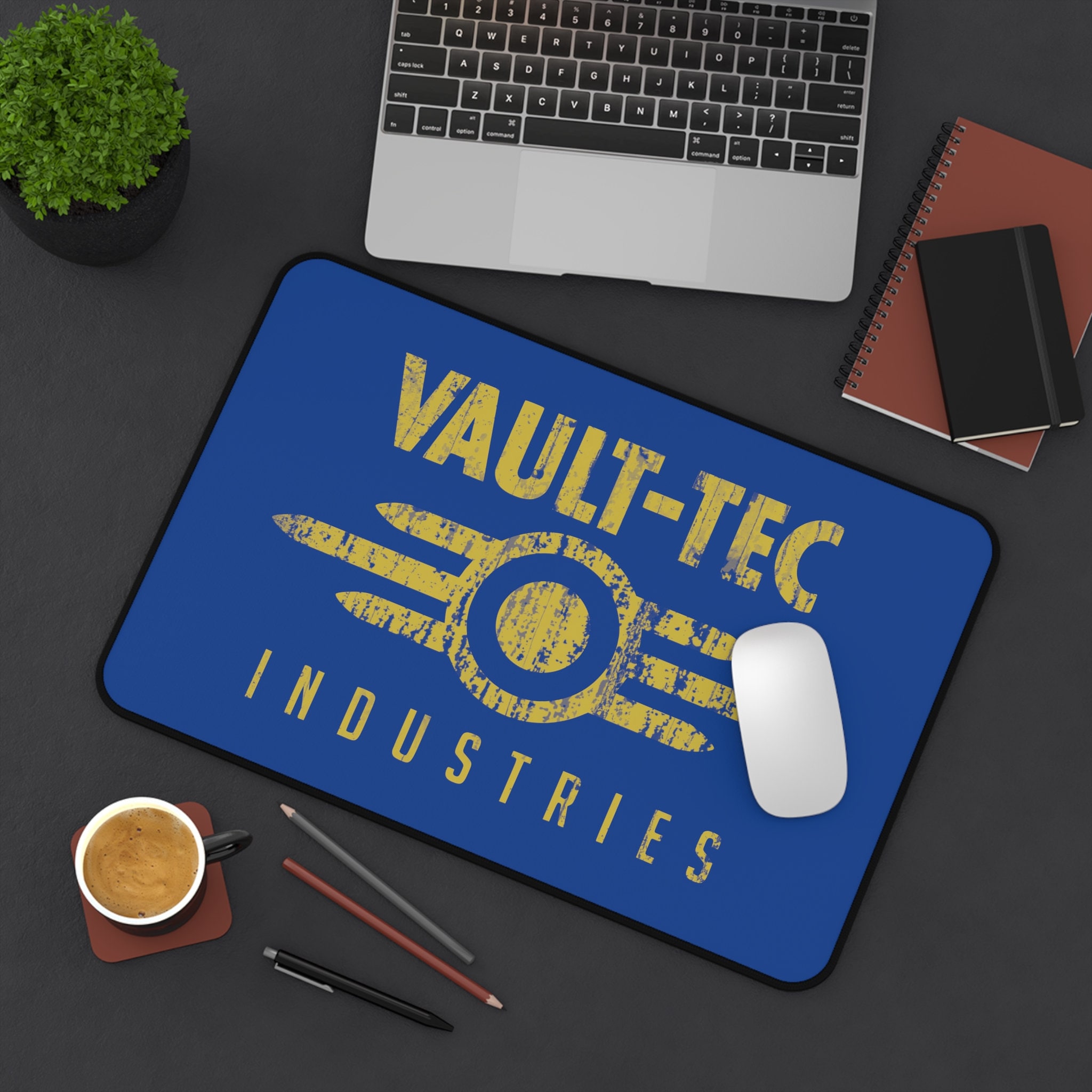 Fallout Inspired Blue Vault-tec Desk Mat - Etsy