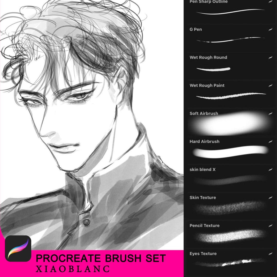 29 Procreate Brushes Set Manhwa Manga Sketch Paint Color Texture by ...