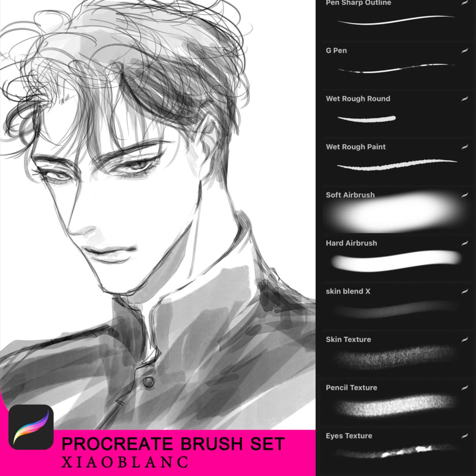 29 Procreate Brushes Set Manhwa Manga Sketch Paint Color Texture by ...