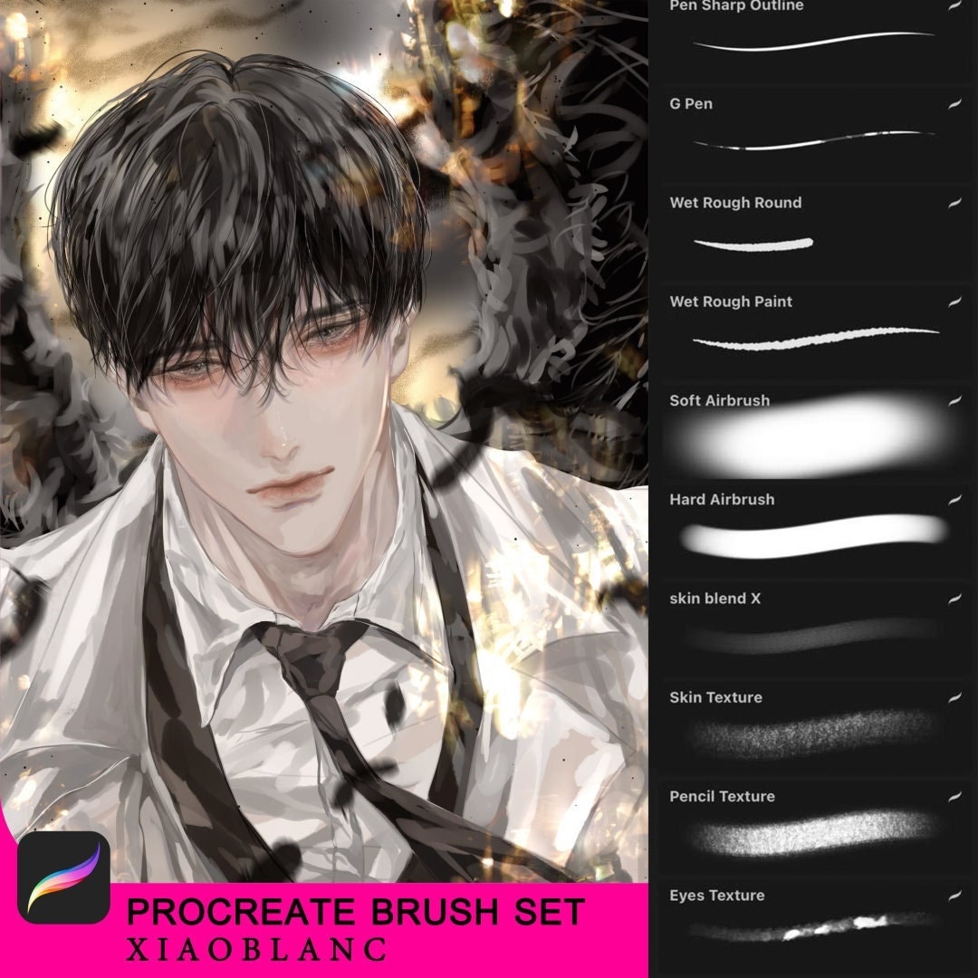 29 Procreate Brushes Set Manhwa Manga Sketch Paint Color Texture by ...