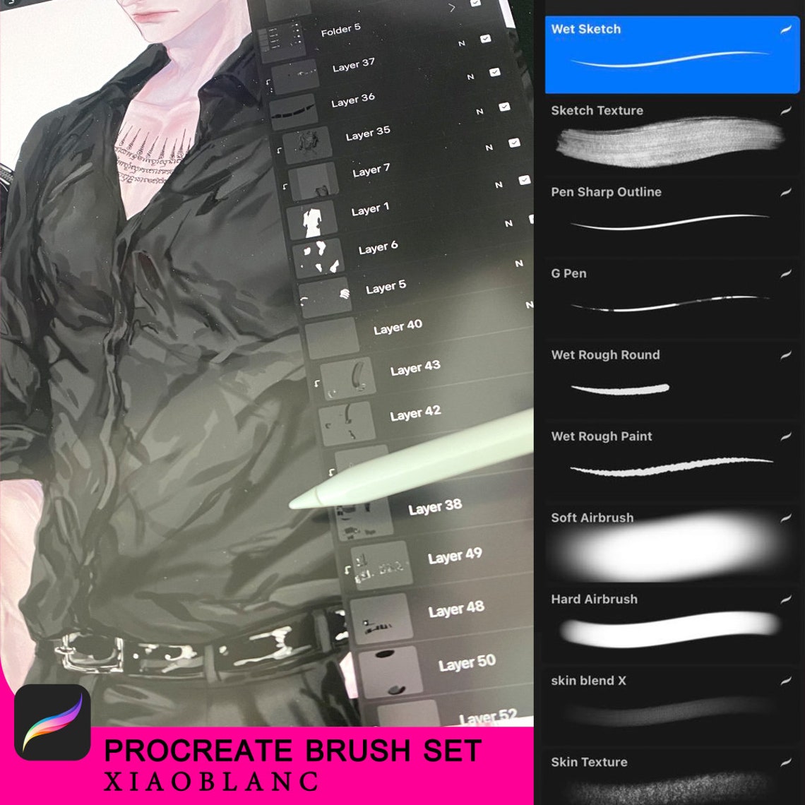 29 Procreate Brushes Set Manhwa Manga Sketch Paint Color Texture by ...