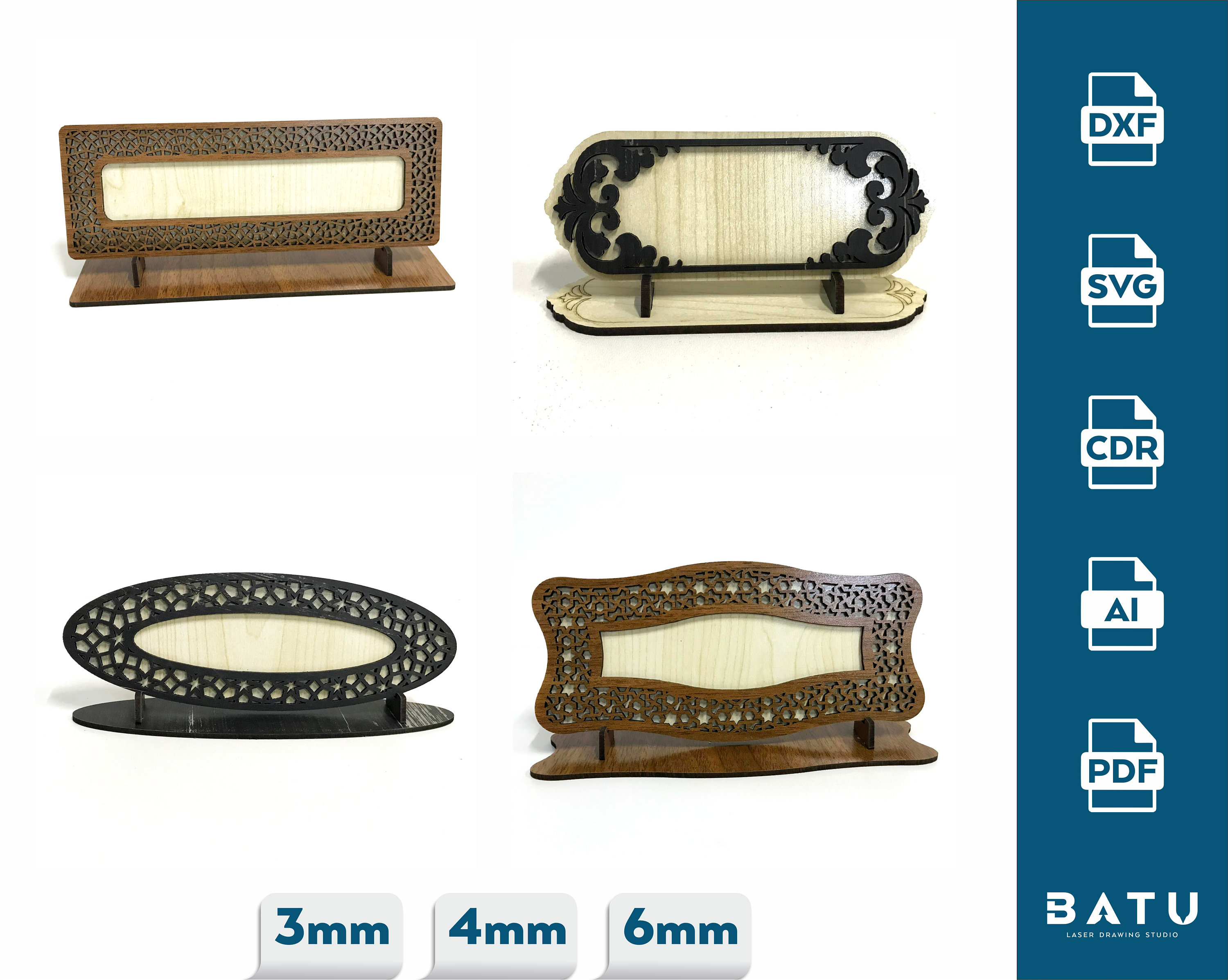 Office Name Plate Stand SVG Digital Files - Recognition Laser Files ...