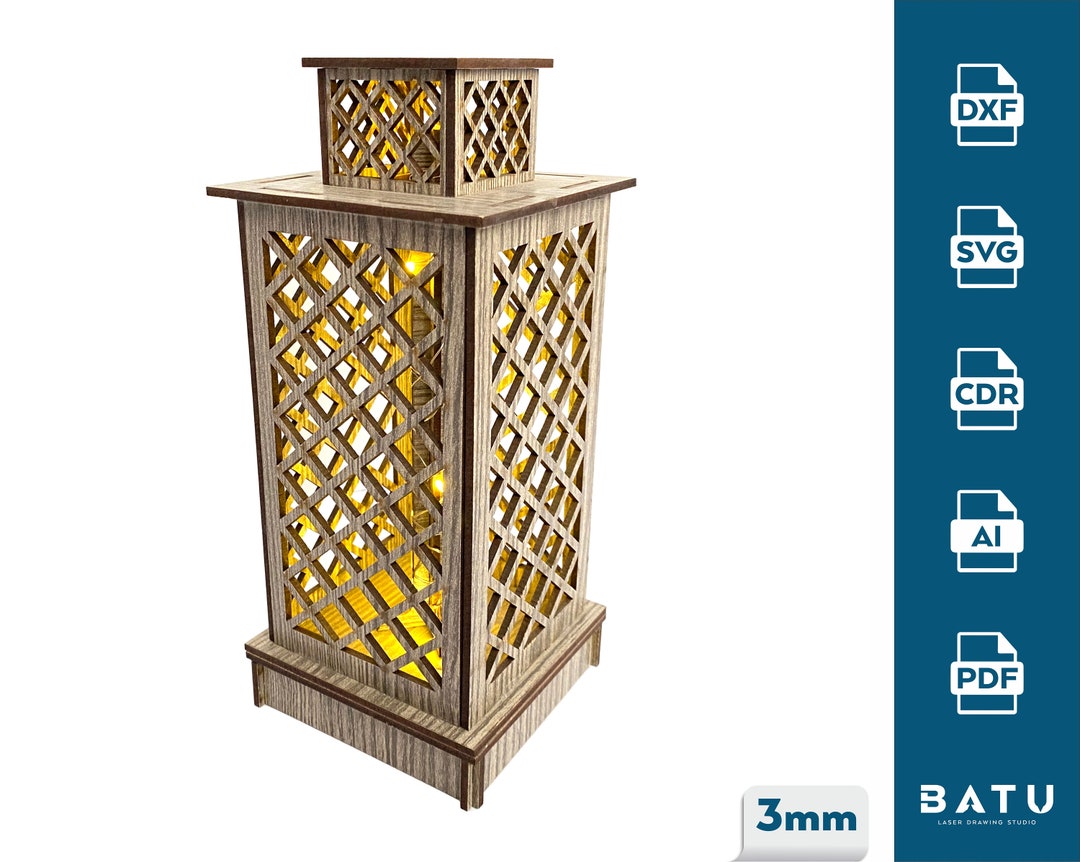 Night Light Laser Cut Files Cnc Router Plans DXF SVG CDR Lamp Vector ...