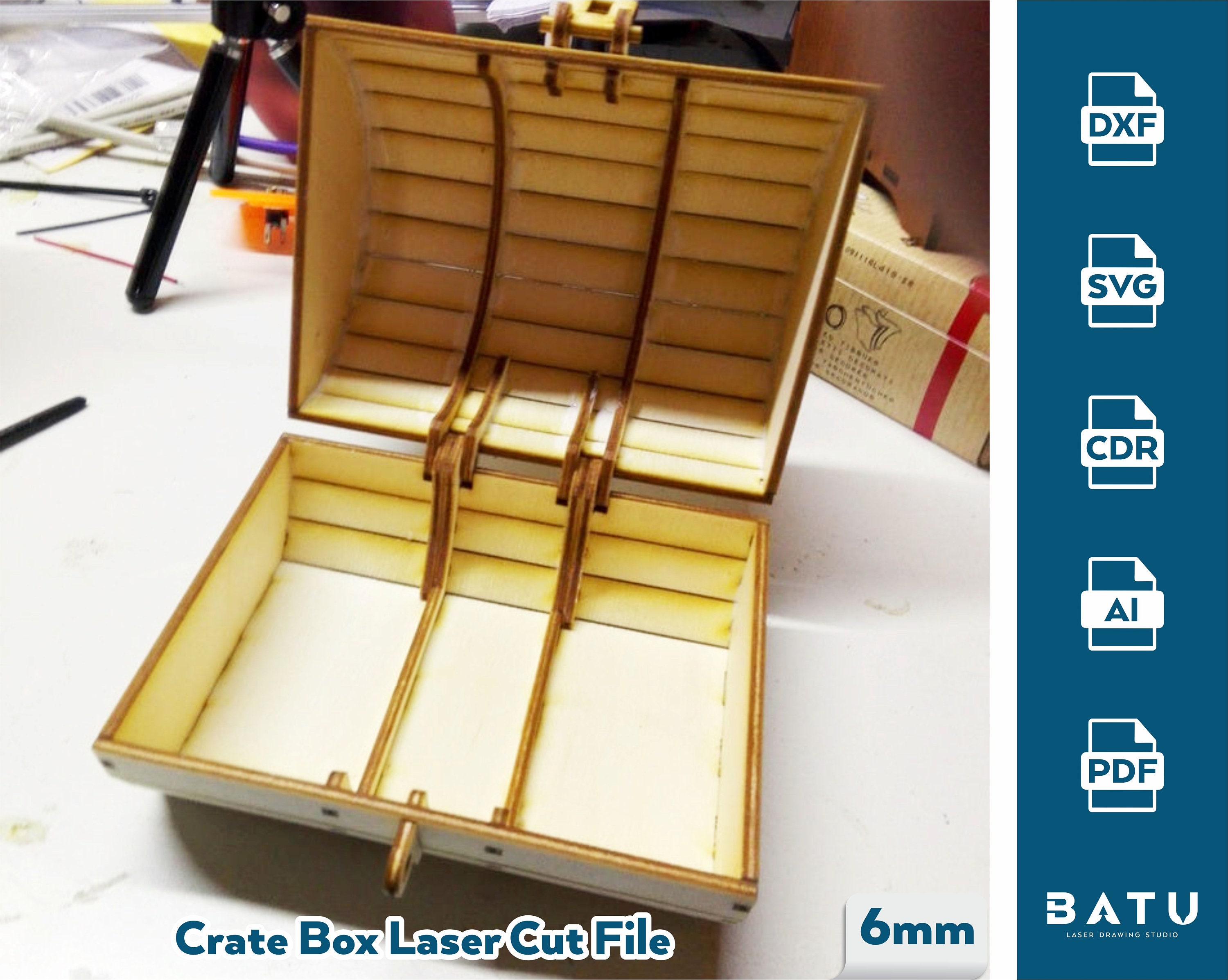Laser Cut Create Box Files, Laser Cut Wooden Box, Vector Files for Wood ...