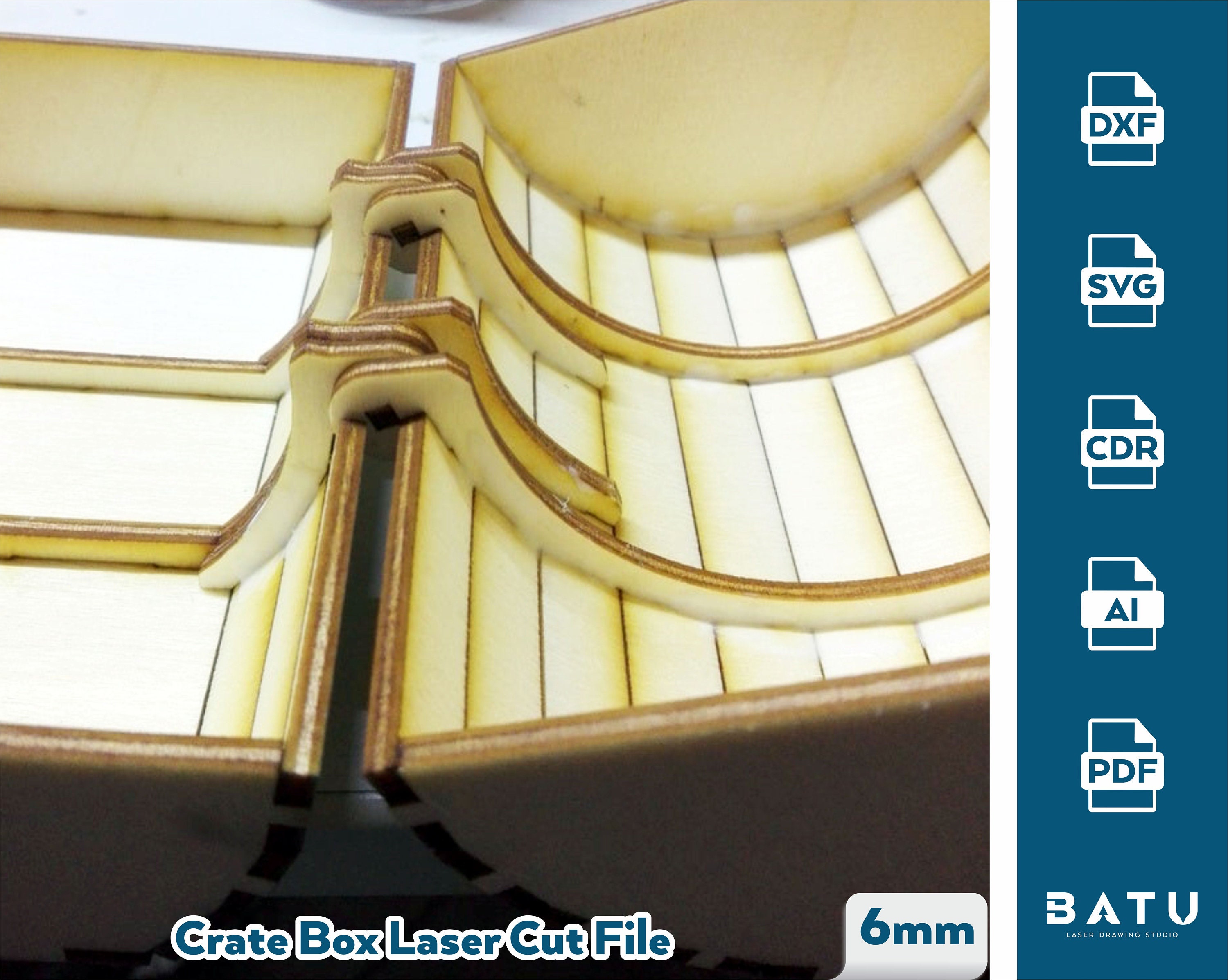 Laser Cut Create Box Files, Laser Cut Wooden Box, Vector Files for Wood ...