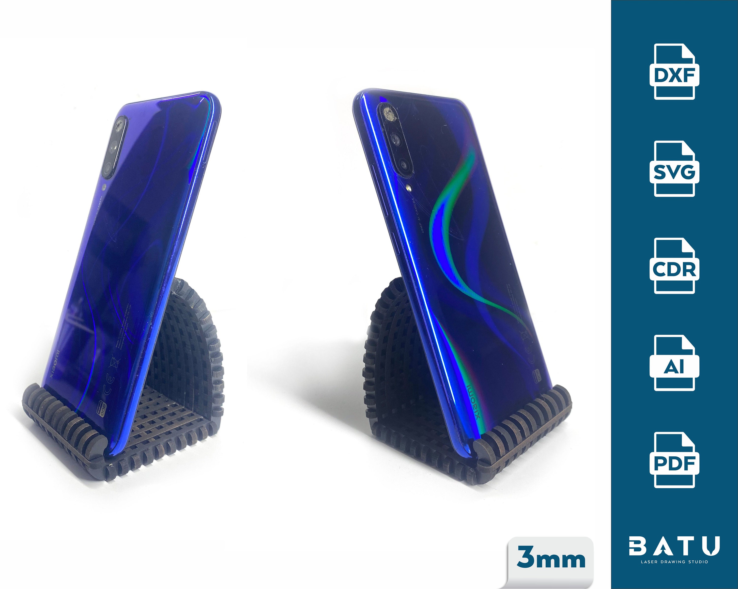 Phone Stand Laser Cut File / Phone Holder SVG File / Wooden Display ...