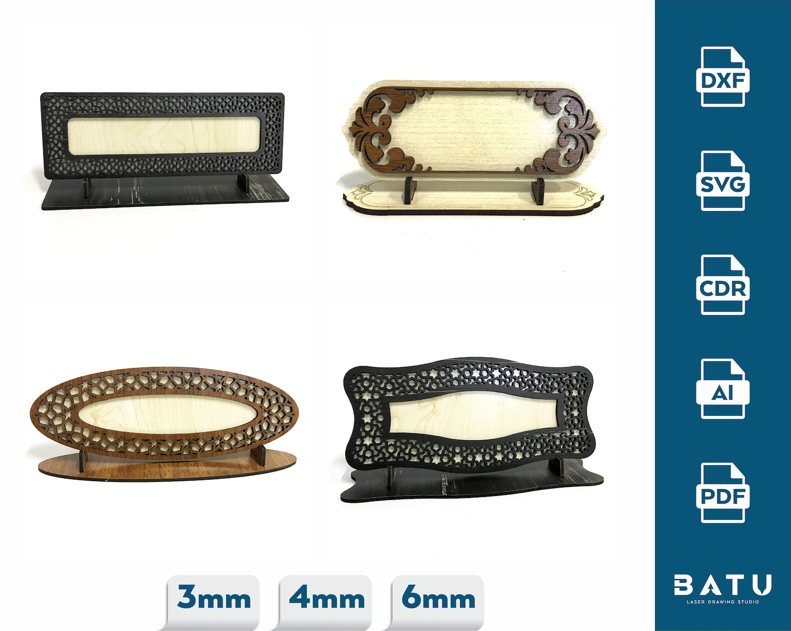 Office Name Plate Stand SVG Digital Files - Recognition Laser Files ...