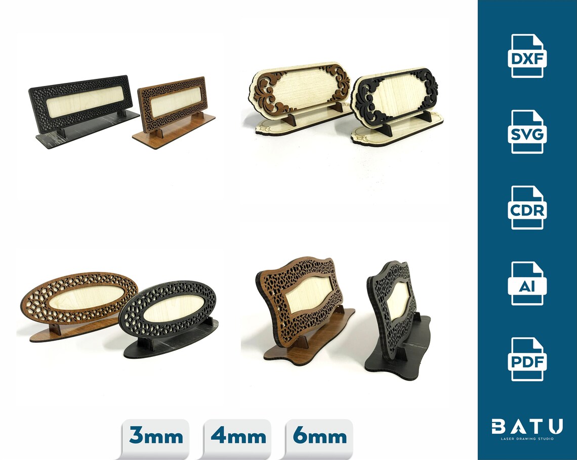 Office Name Plate Stand SVG Digital Files - Recognition Laser Files ...