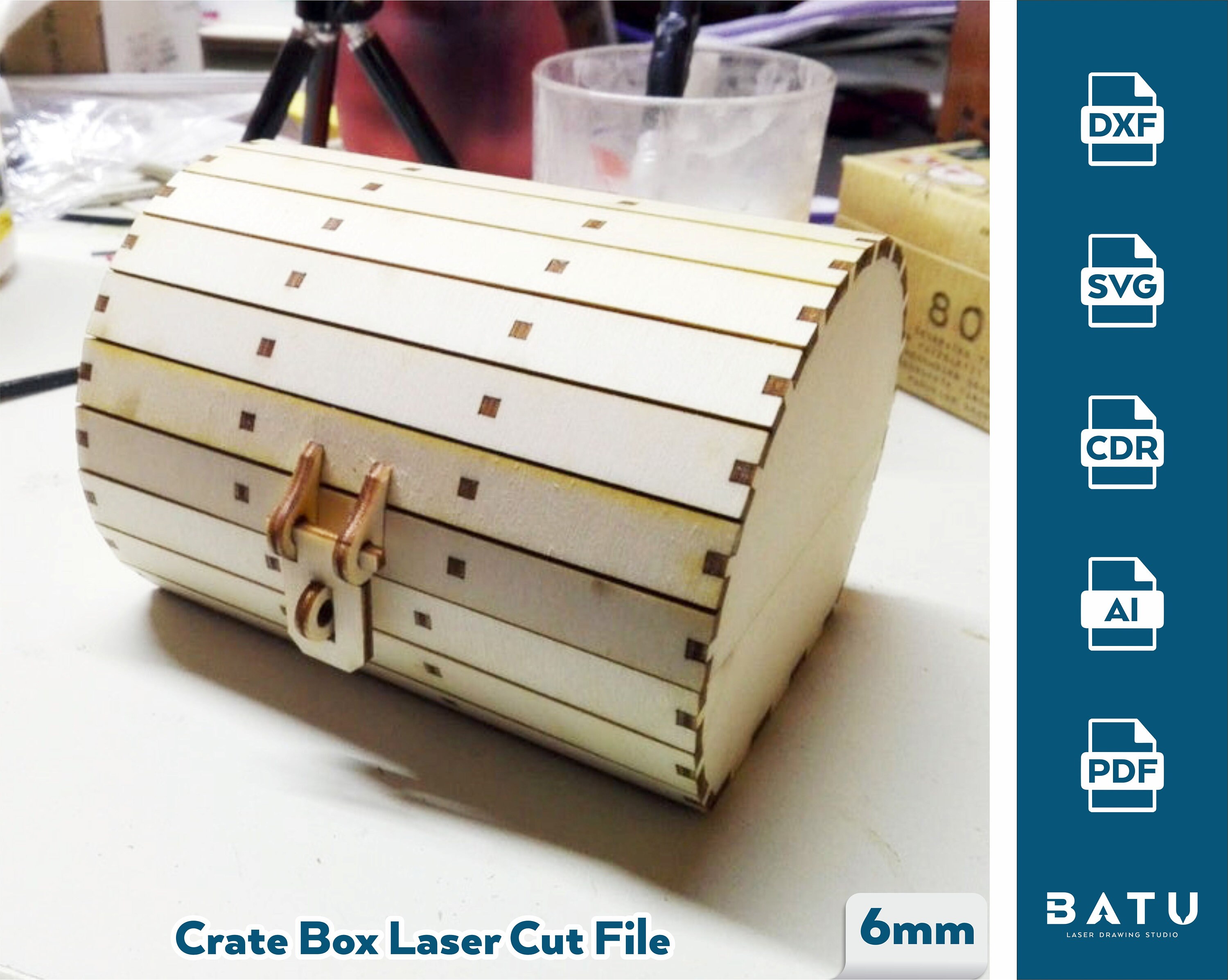 Laser Cut Create Box Files, Laser Cut Wooden Box, Vector Files for Wood ...