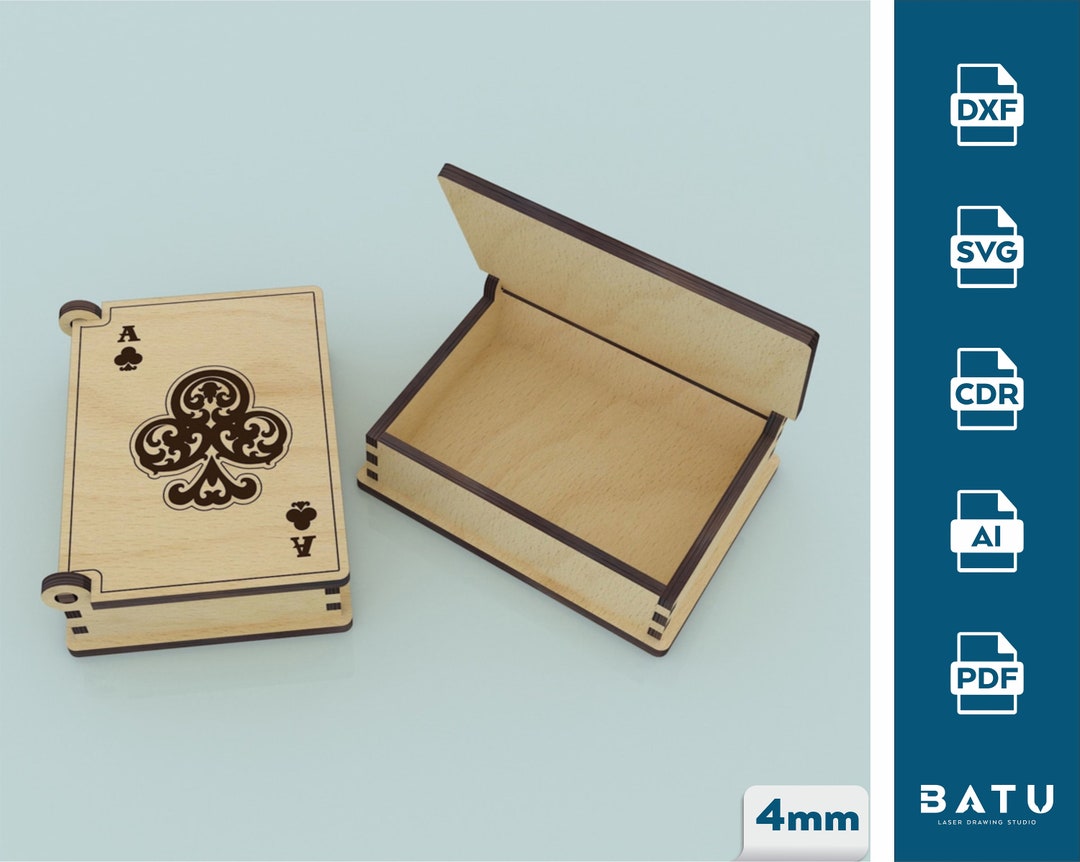 Playing Cards Holder, Box for Poker Cards - Laser Cut File - Poker Card ...