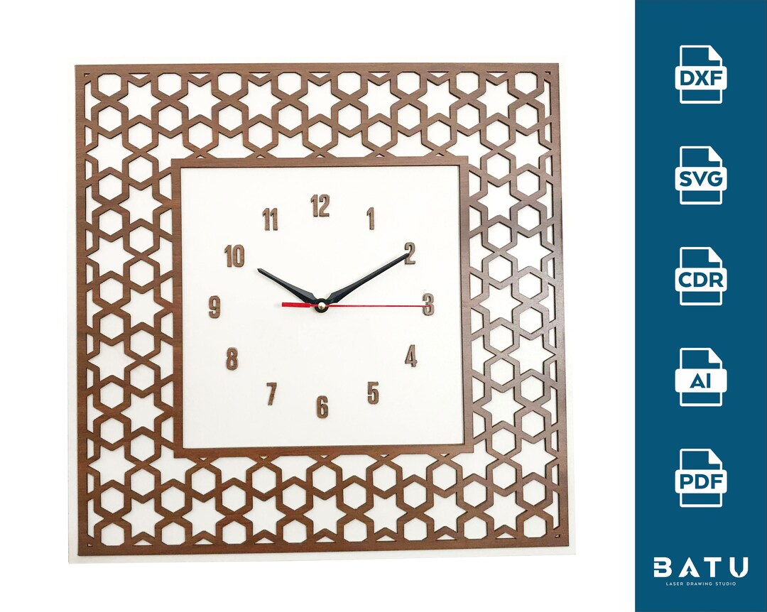 2 Wall Clock SVG, Watch Models, Wall Decor Clocks, DXF Files for Laser ...