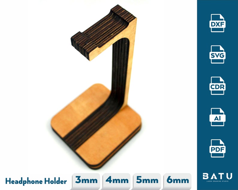 Laser Cut Headphone Stand, Headset Holder, Cnc Cut File, Glowforge ...