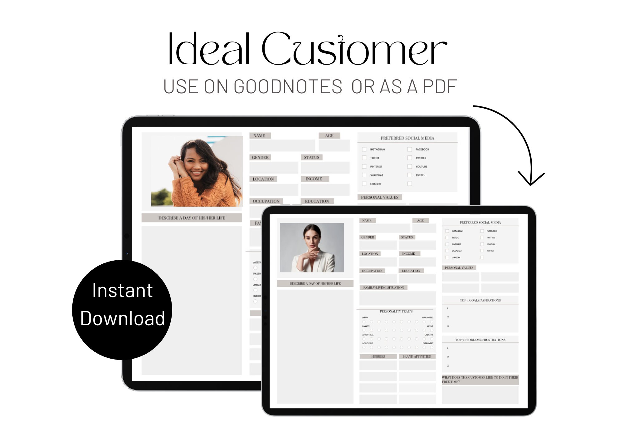 Ideal Customer, Client Avatar, Profile Worksheet, Small Business ...
