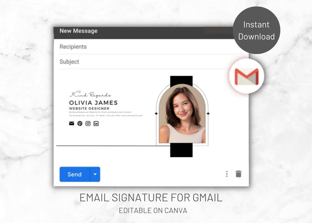 Email Signature for Gmail, Notary Email Signature Clickable With Logo ...