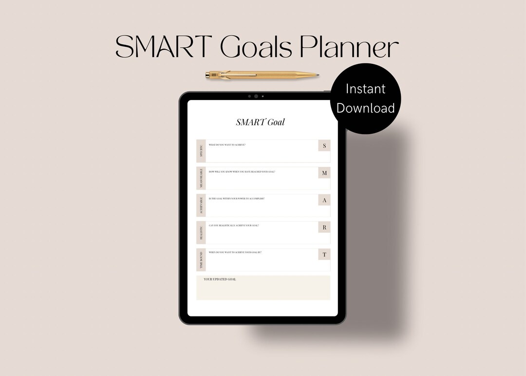 SMART Goals Worksheet, Goal Setting Worksheet, 2023 Goals, Printable ...