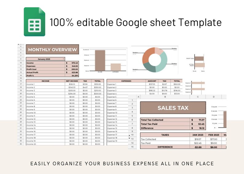 Income and Expense Tracker, Shared Expense Tracker, Expense Tracker Google Excel Sheet, Shared ...