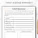 Printable Target Audience Worksheet Customer Persona Market - Etsy