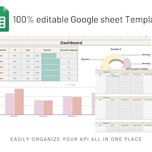 KPI Dashboard, KPI Tracker Google Sheets, Key Performace Indicators ...