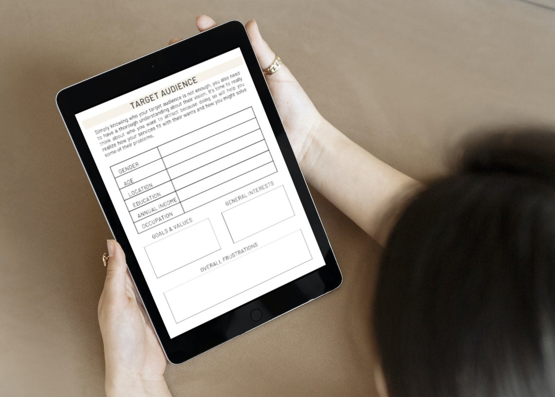 Printable Target Audience Worksheet, Customer Persona, Market Planner ...