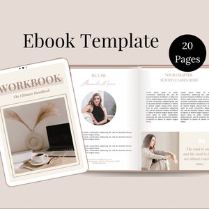 Ebook Template Canva, Ebook Template for Coaches, Editable Workbook ...
