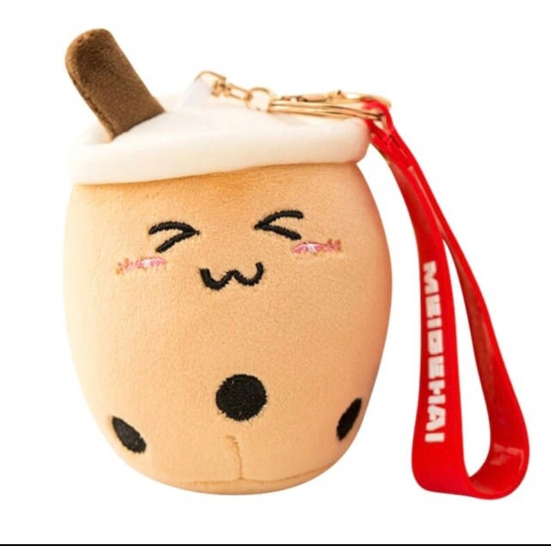 2pck Brown Boba Plushie Kawaii Keychain Squishy Plushie Gift Keychain ...