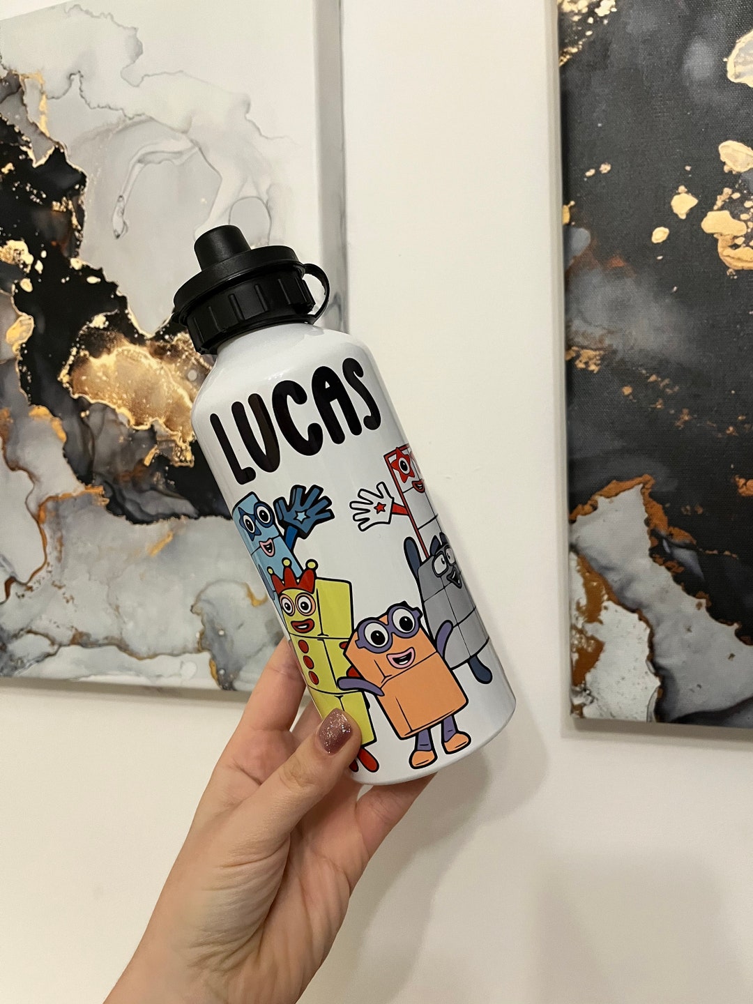 Personalized Numberblocks Water Bottle - Children's Sports Drink Bottle ...