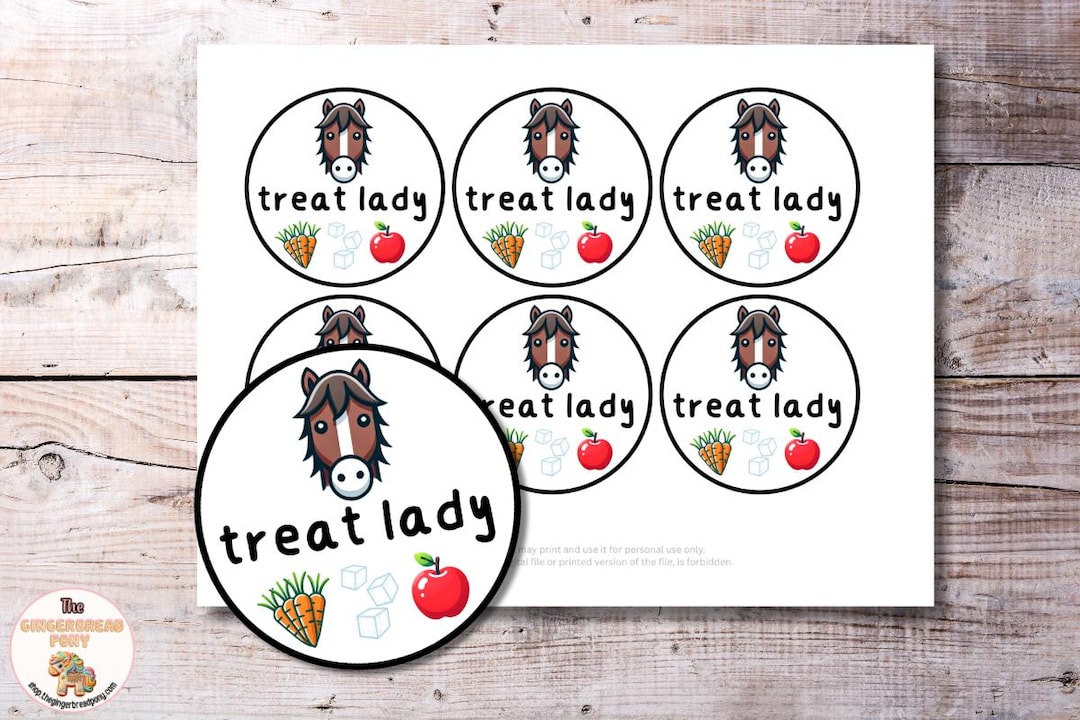 Treat Lady Horse Gift Tags, Funny Printable Tag for Horse Moms, Barn ...