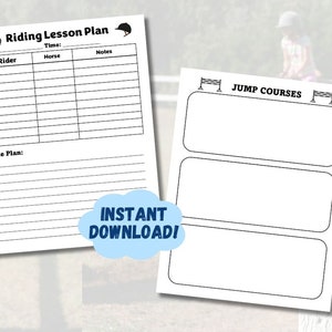 Printable HORSEBACK RIDING Lesson Plan Pages | Equestrian Horse Show ...