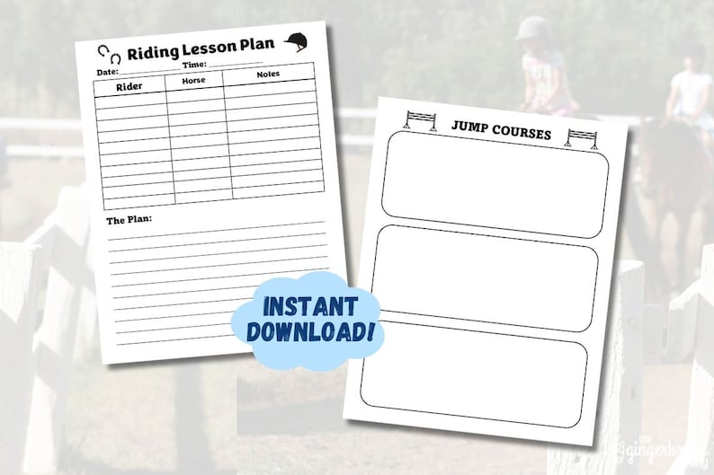 Printable HORSEBACK RIDING Lesson Plan Pages | Equestrian Horse Show ...
