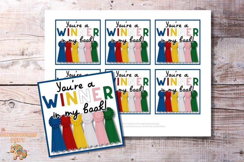 Horse Show Printable Gift Tags | You're a Winner in My Book ...