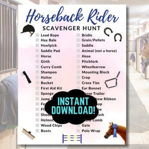 Printable HORSEBACK RIDING Lesson Plan Pages Equestrian Horse Show Team ...
