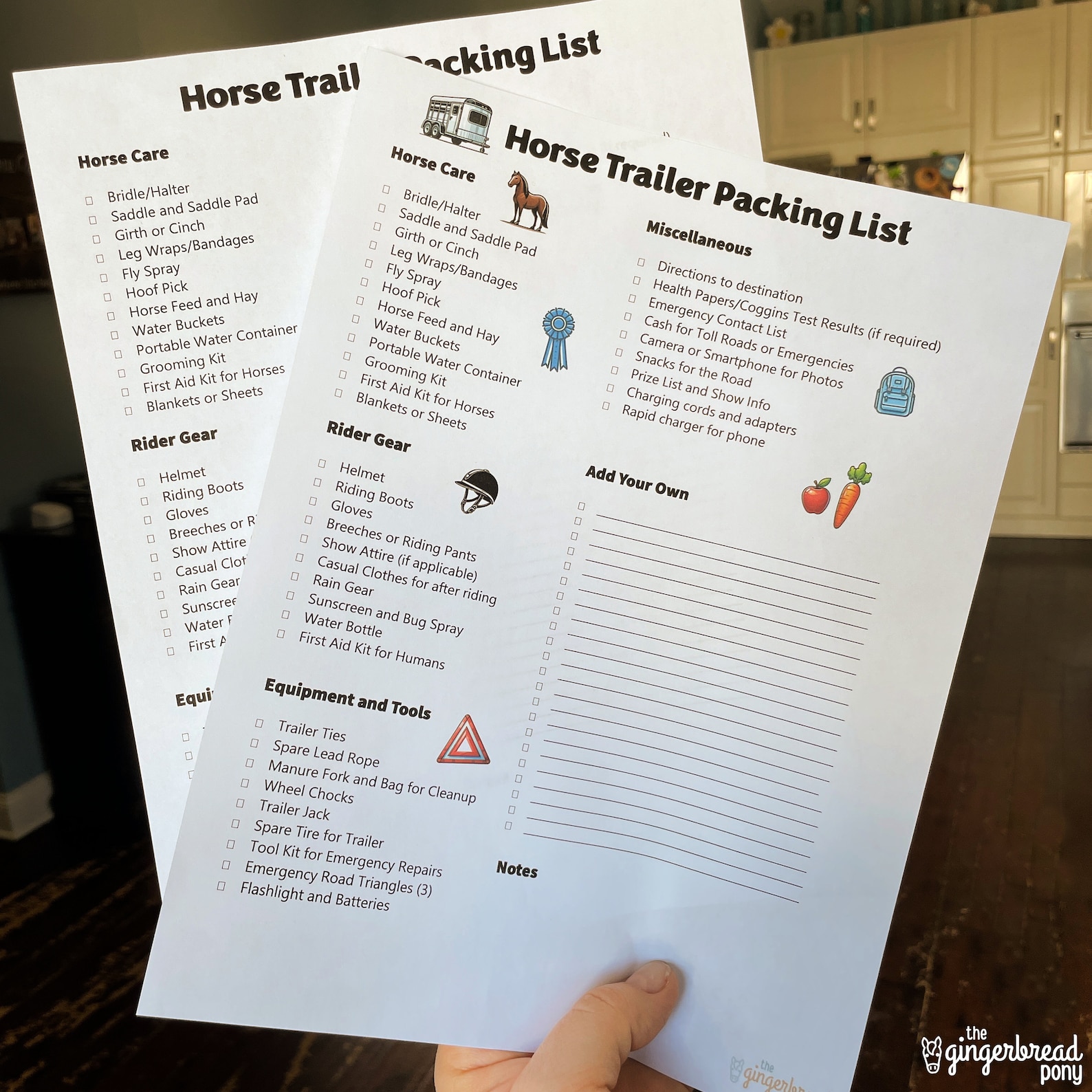 Printable HORSE TRAILER Packing List Checklist | Equestrian Essentials ...