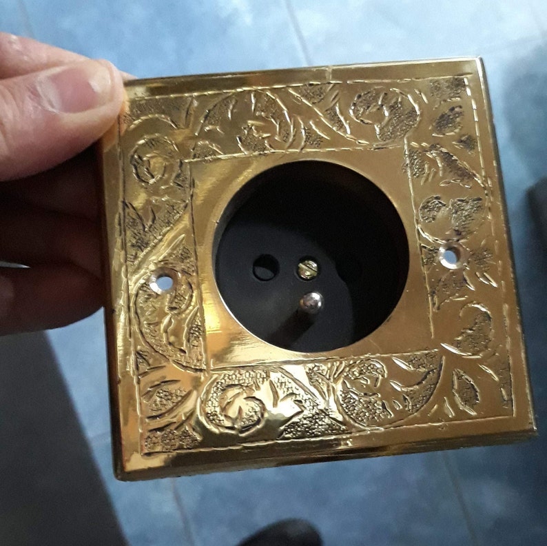 Engraved Brass Switch, Copper Electrical Outlet Plate, Antique Copper ...