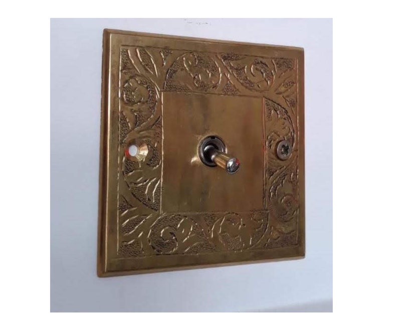 Engraved Brass Switch ,moroccan Copper Socket Plate, Antique Copper ...