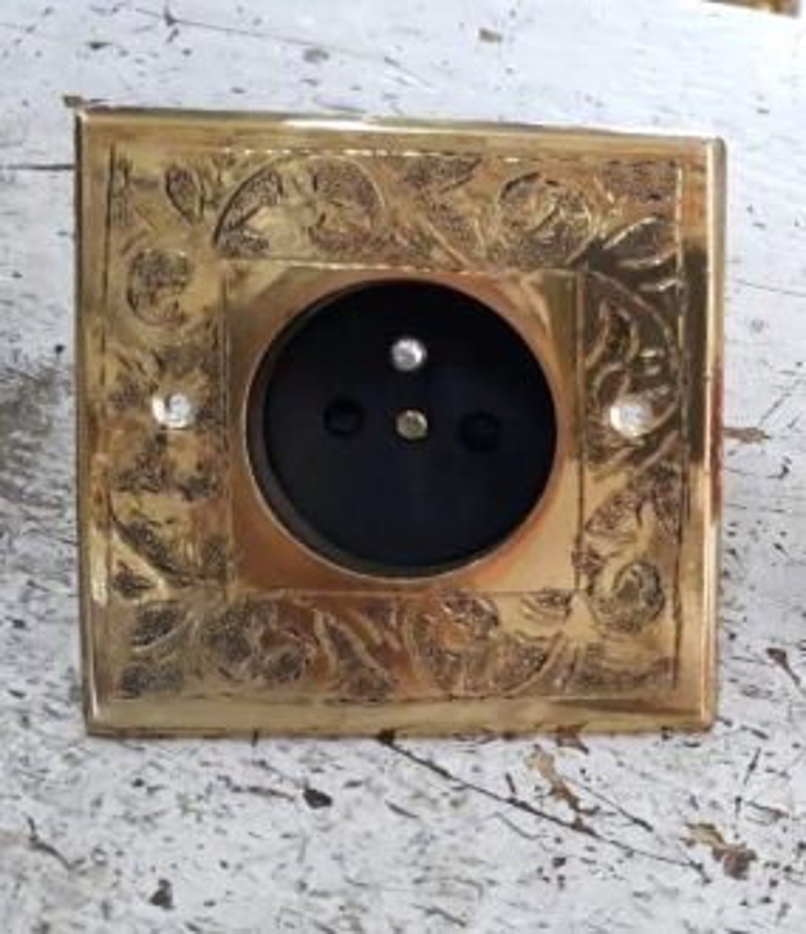 Engraved Brass Switch ,moroccan Copper Socket Plate, Antique Copper ...