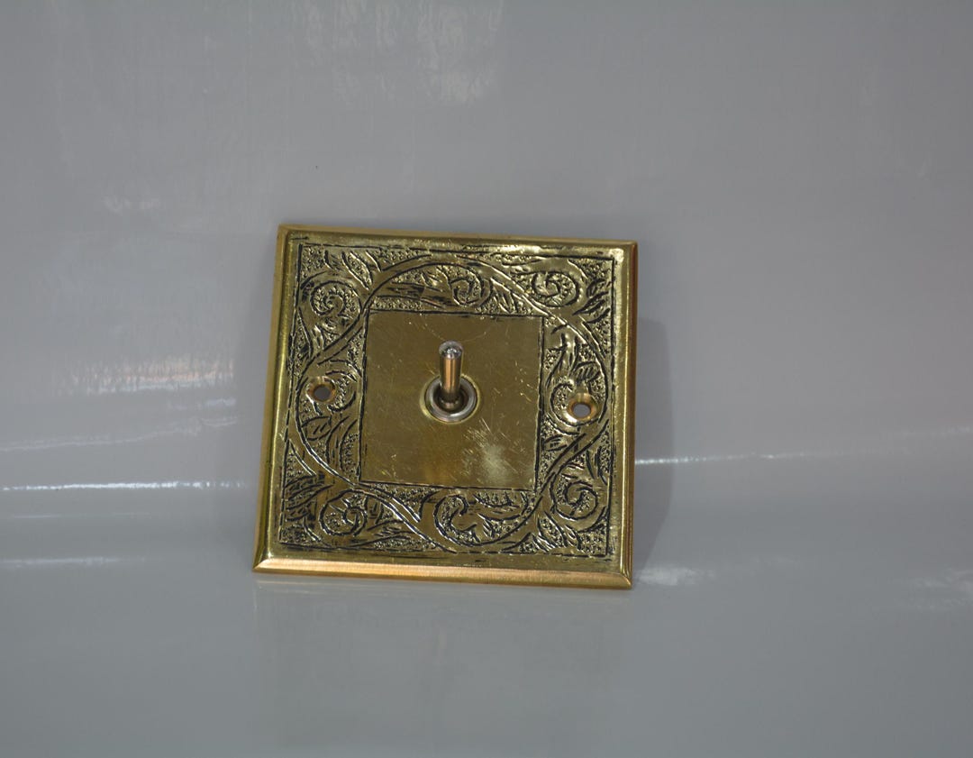 Engraved Brass Switch ,moroccan Copper Socket Plate, Antique Copper ...