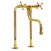 Kitchen Mixer Tap in Gilded Brass, With Double Cross and Copper Bridge ...