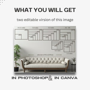 Horizontal Wall Art Size Guide| Easy to Use Templates for Canva and ...
