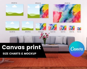 Horizontal Wall Art Size Guide Poster Size (Download Now) - Etsy