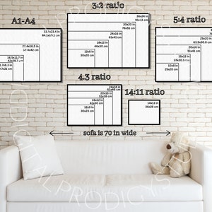 Art Print Size Guide, Ratio Size Guide, Picture Frame Size Guide, Art ...