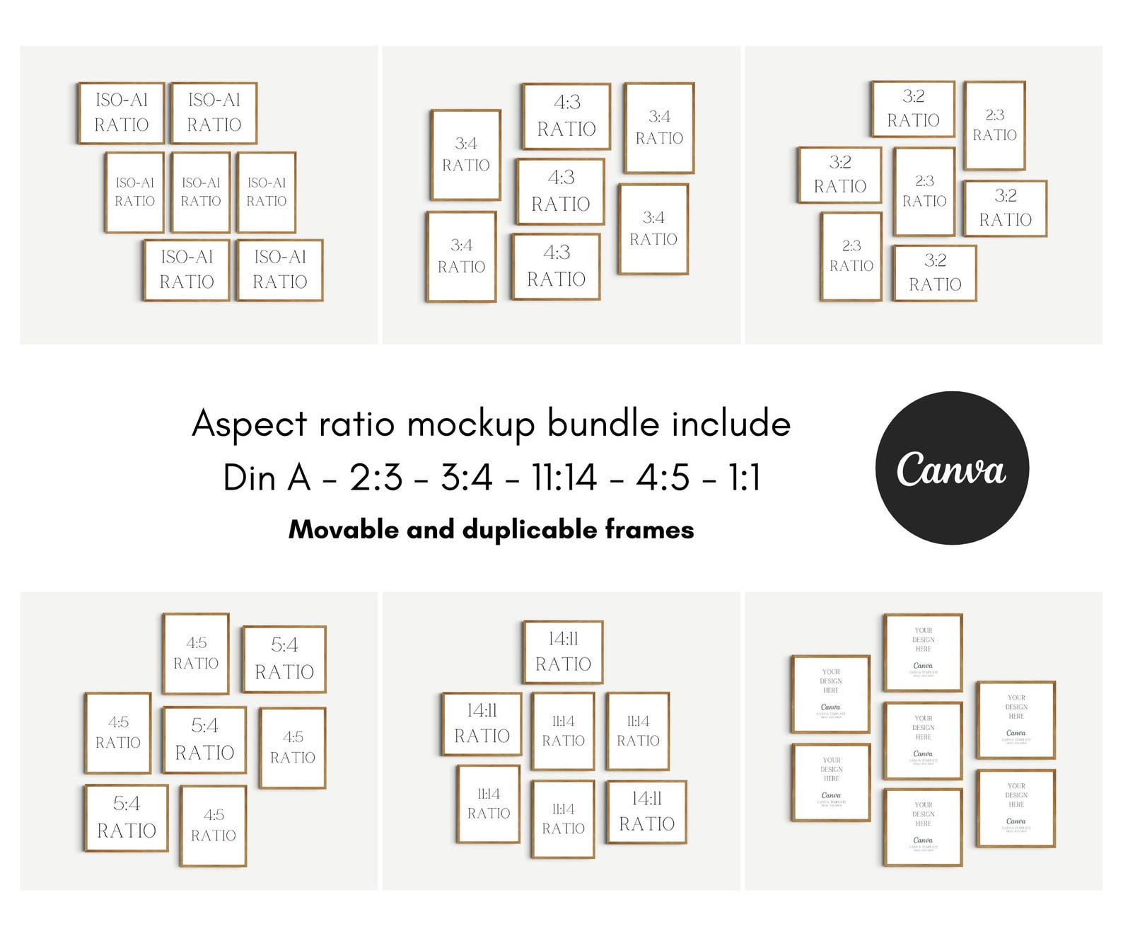 Movable Frame Mockup Kit: Customizable Interior Mockups (canva) - Etsy