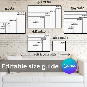 Art Print Size Guide, Ratio Size Guide, Picture Frame Size Guide, Art ...