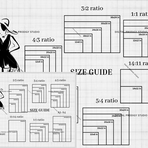 Wall Art Size Guide ,vertical and Horizontal Frame Size Comparison ...